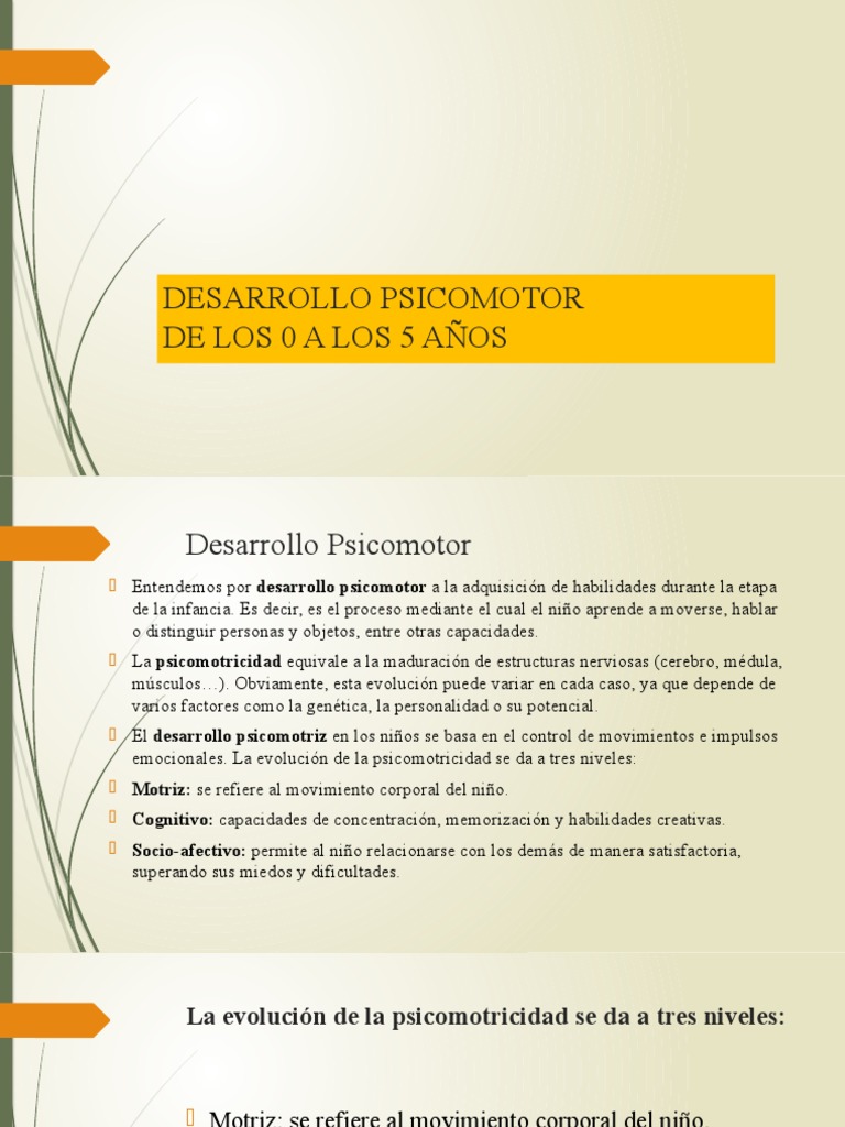 Desarrollo Psicomotor de Los 0 A Los 5 Años | PDF | Cognición | Ciencia cognitiva