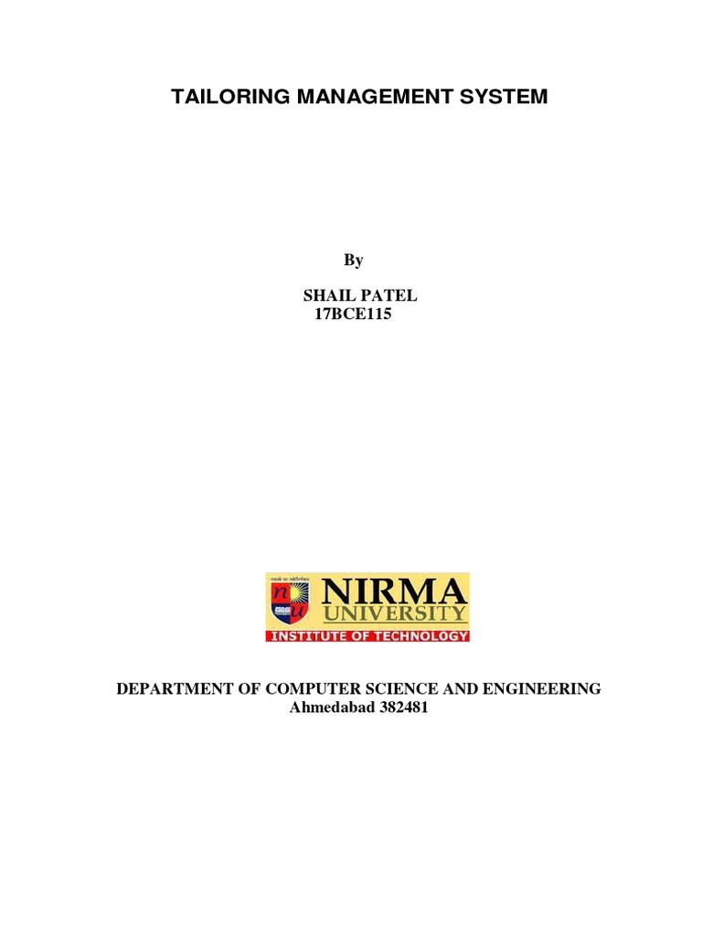 Tailoring Management System Project Report | PDF | Software Development ...