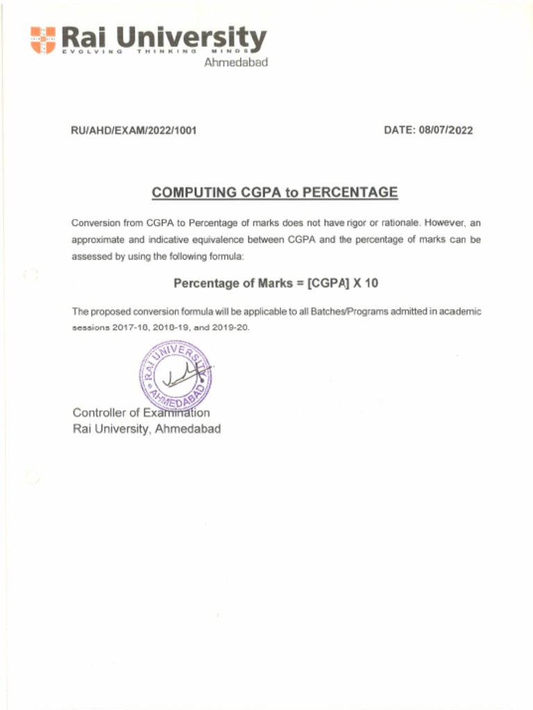 CGPA To Conversion | PDF