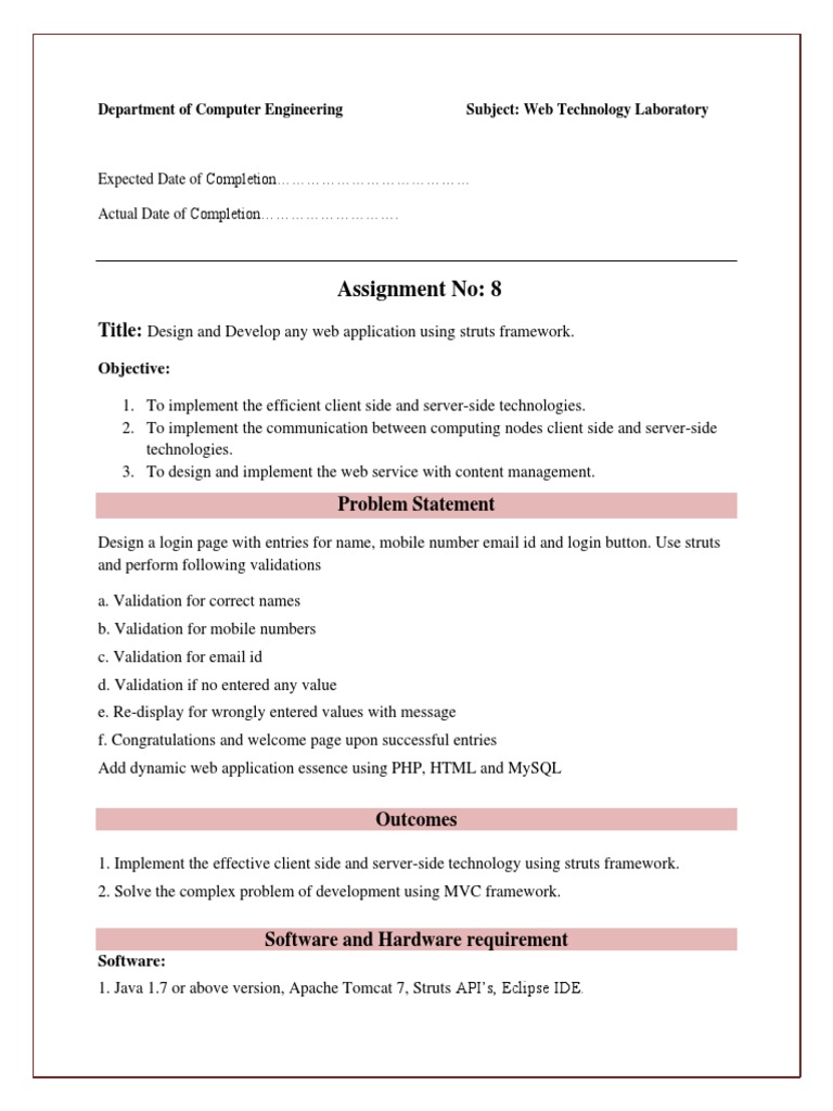 WTL-Assignment No 08 | PDF
