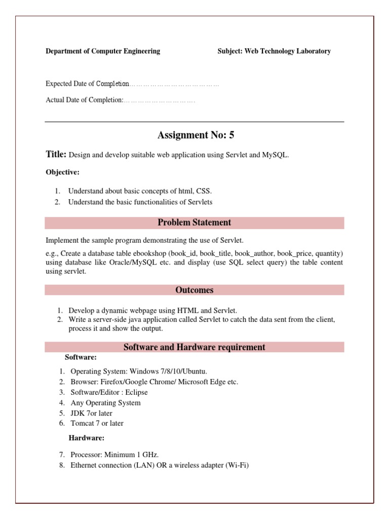 WTL Assignment No.5 | PDF | Web Server | Internet & Web