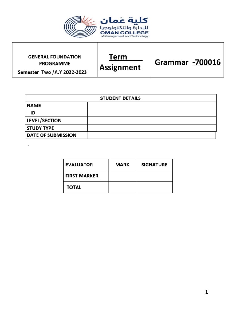 700016- PBL ( Term Assignment ) | PDF