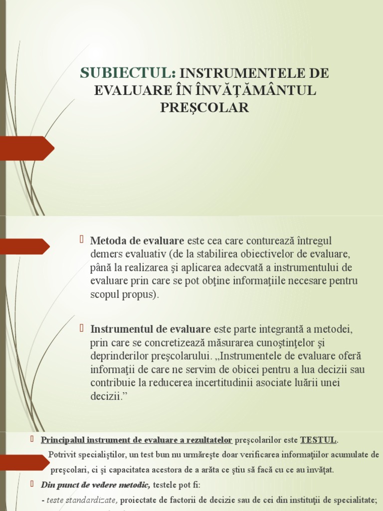 Instructiuni de Impementare A Evaluarii | PDF
