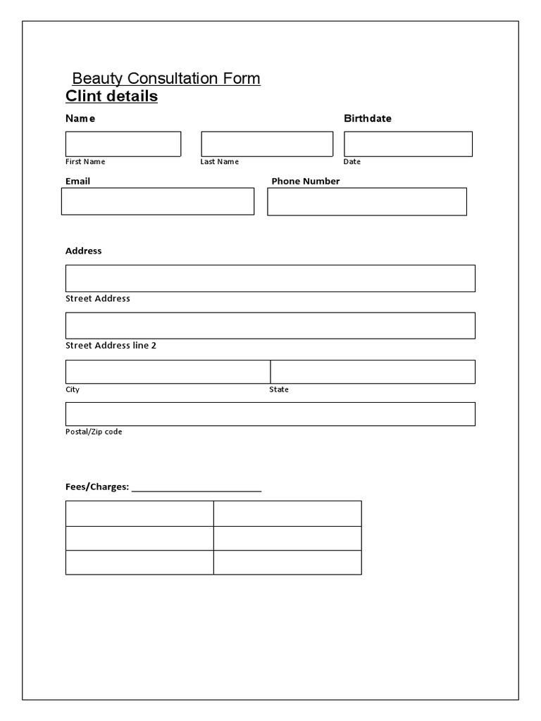 Beauty Consultation Form | PDF