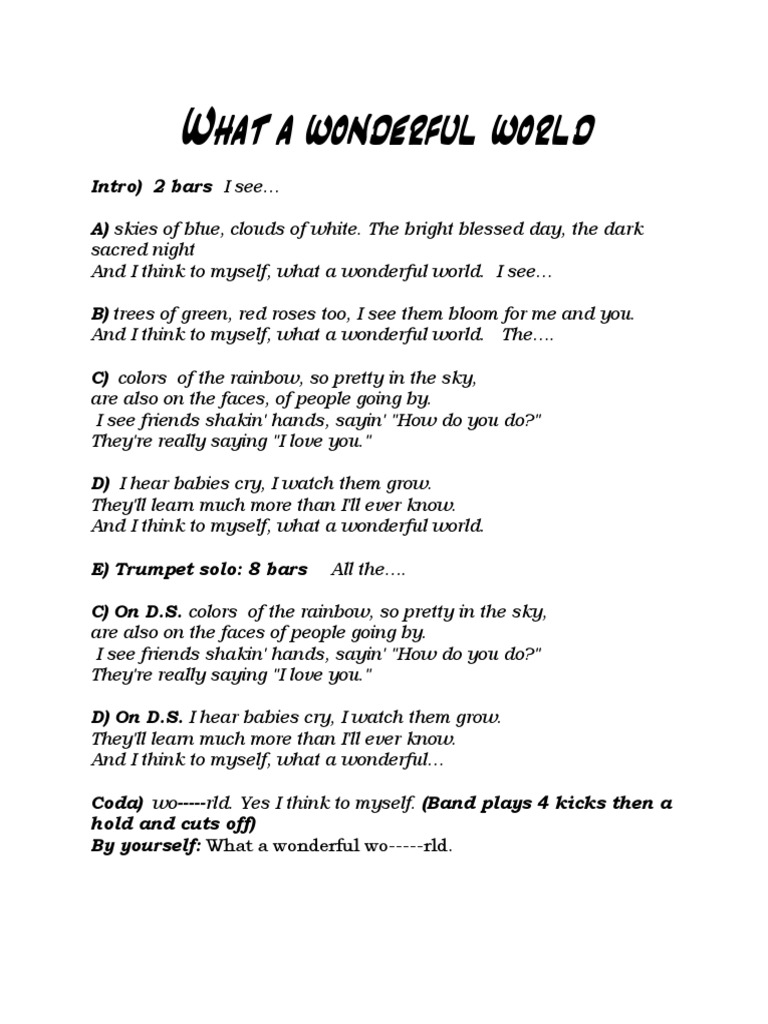 5 What A Wonderful World | PDF