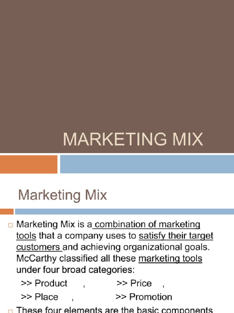 Marketing Mix | PDF