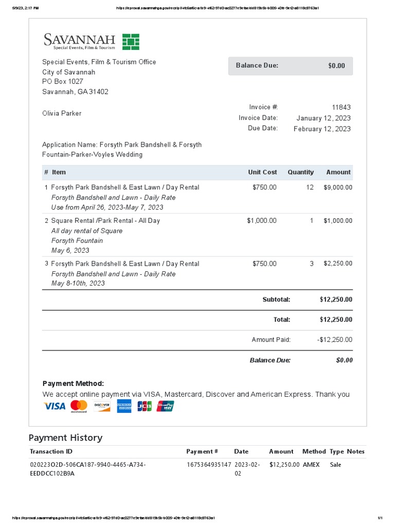 Permit Invoice - Parker Voyles | PDF