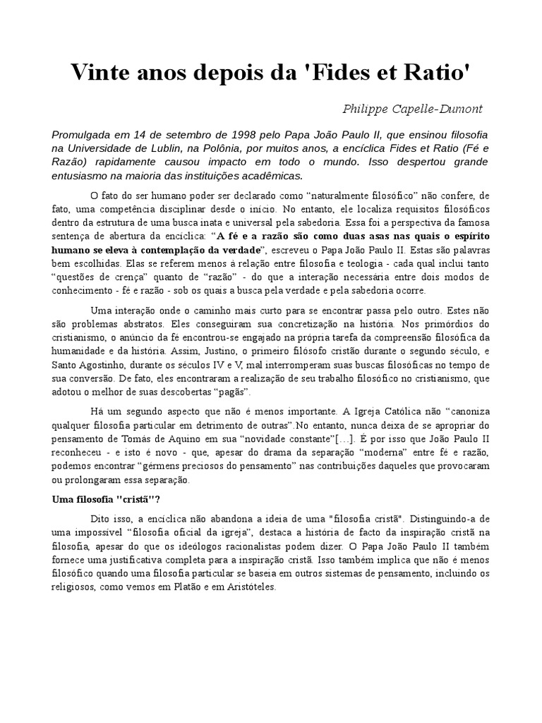 Fides Et Ratio | PDF