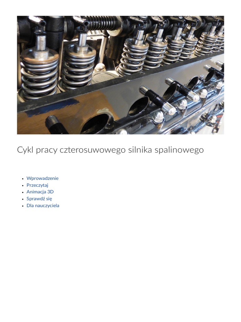 Cykl Pracy Czterosuwowego Silnik | PDF