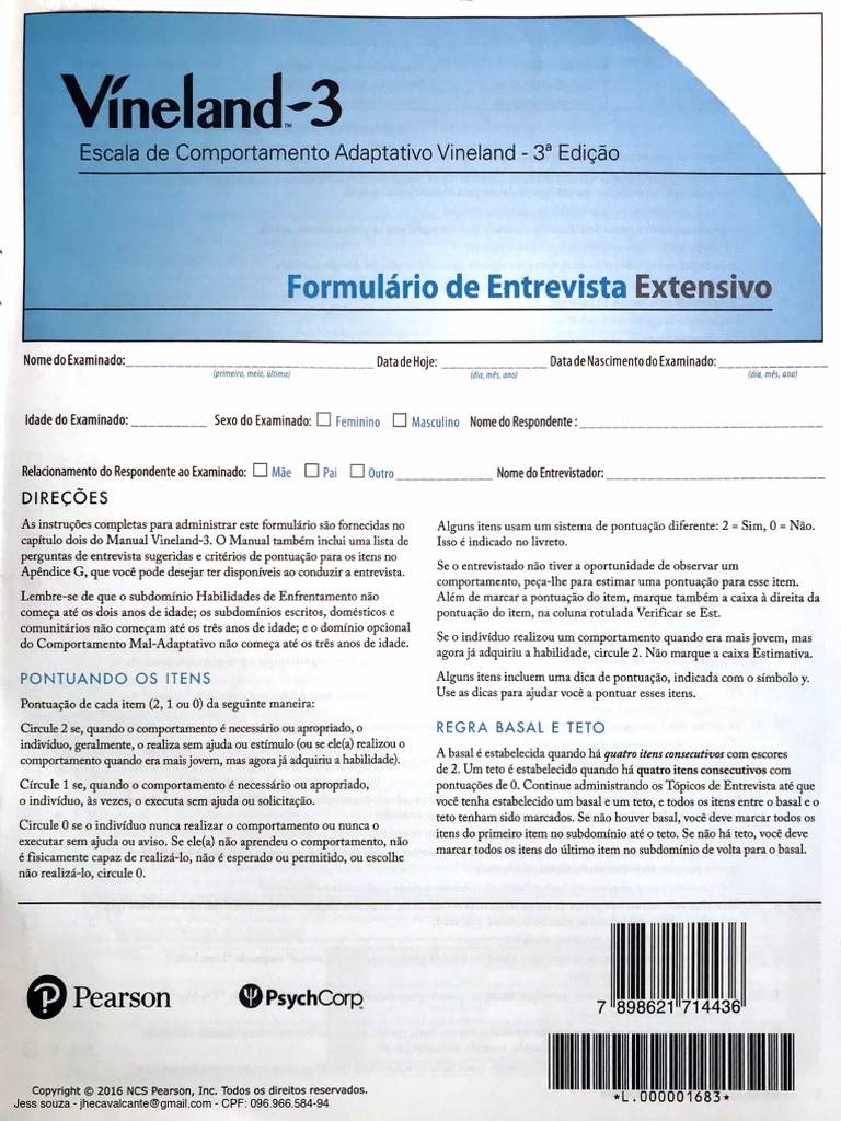 Entrevista Extensivo Vineland | PDF