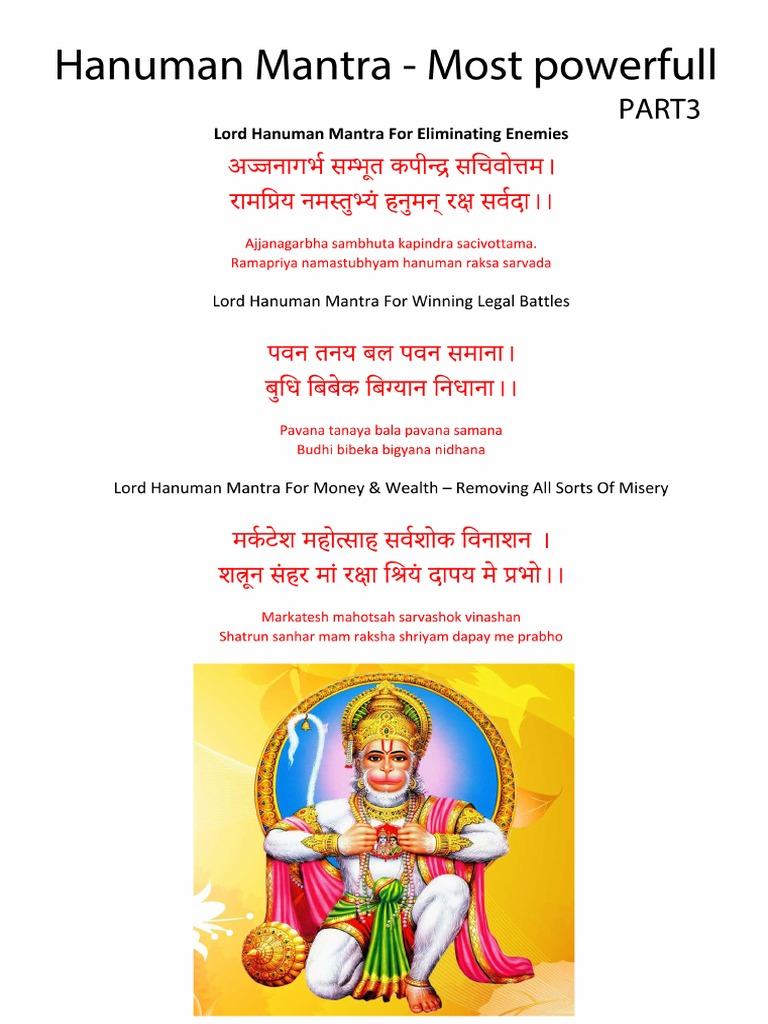 POWERFULL HANUMAN MANTRA - Part3 | PDF
