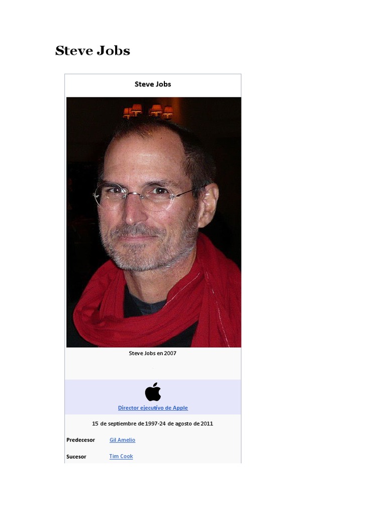 Biografia de Jobs Steve | PDF