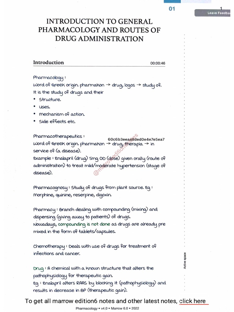 Pharmacology Marrow e6 | PDF
