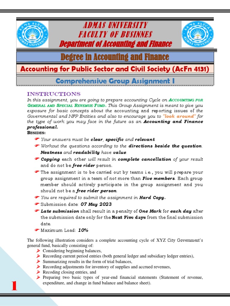 Group Assignment Accounting Cycle Ad Pdf Fund Accounting Taxes