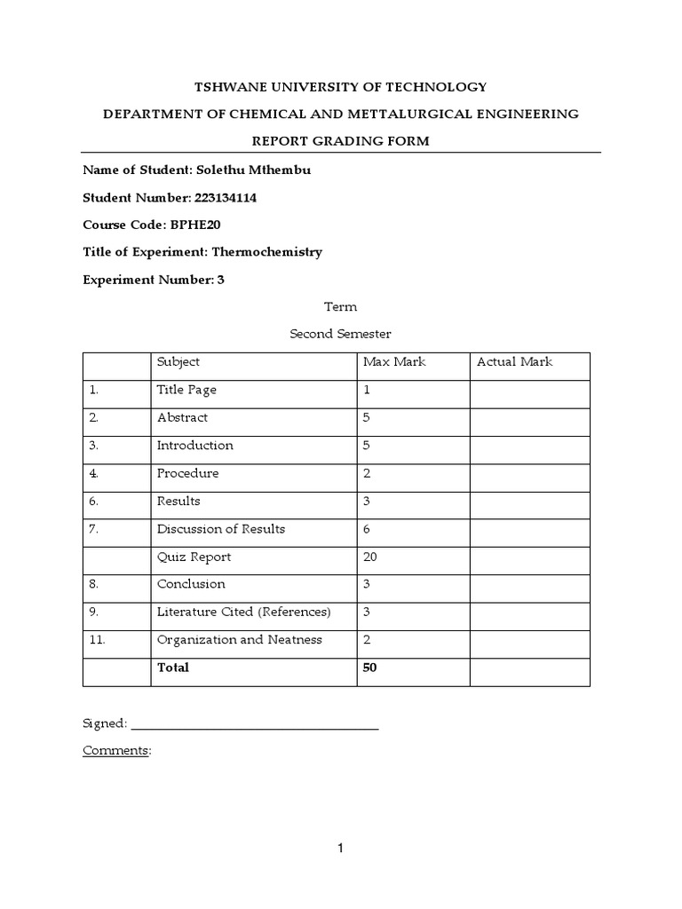 Thermochemistry LAB REPORT | PDF | Heat | Chemical Reactions