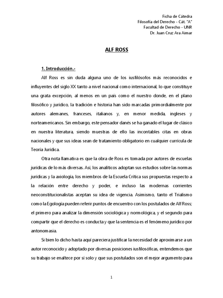 Alf Ross - Filosofía Cat A - Ara Aimar | PDF