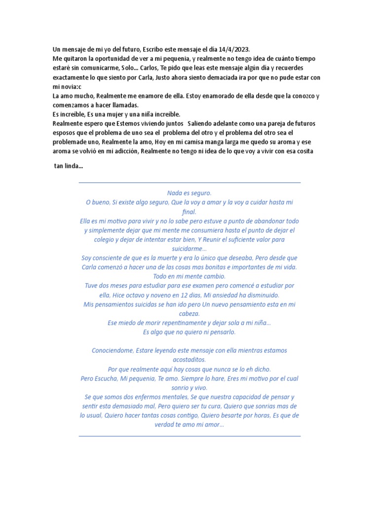 Un Mensaje de Mi Yo Del Futuro | PDF