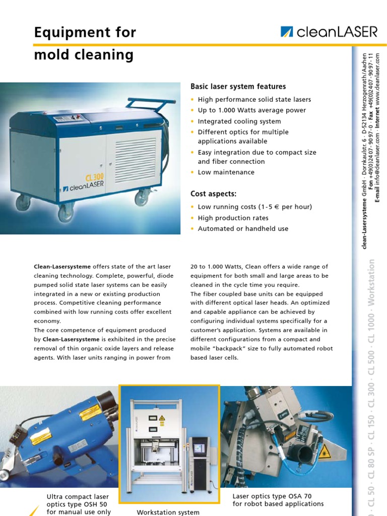 Clean Laser Systems For Mold Cleaning | PDF | Laser | Chlorine