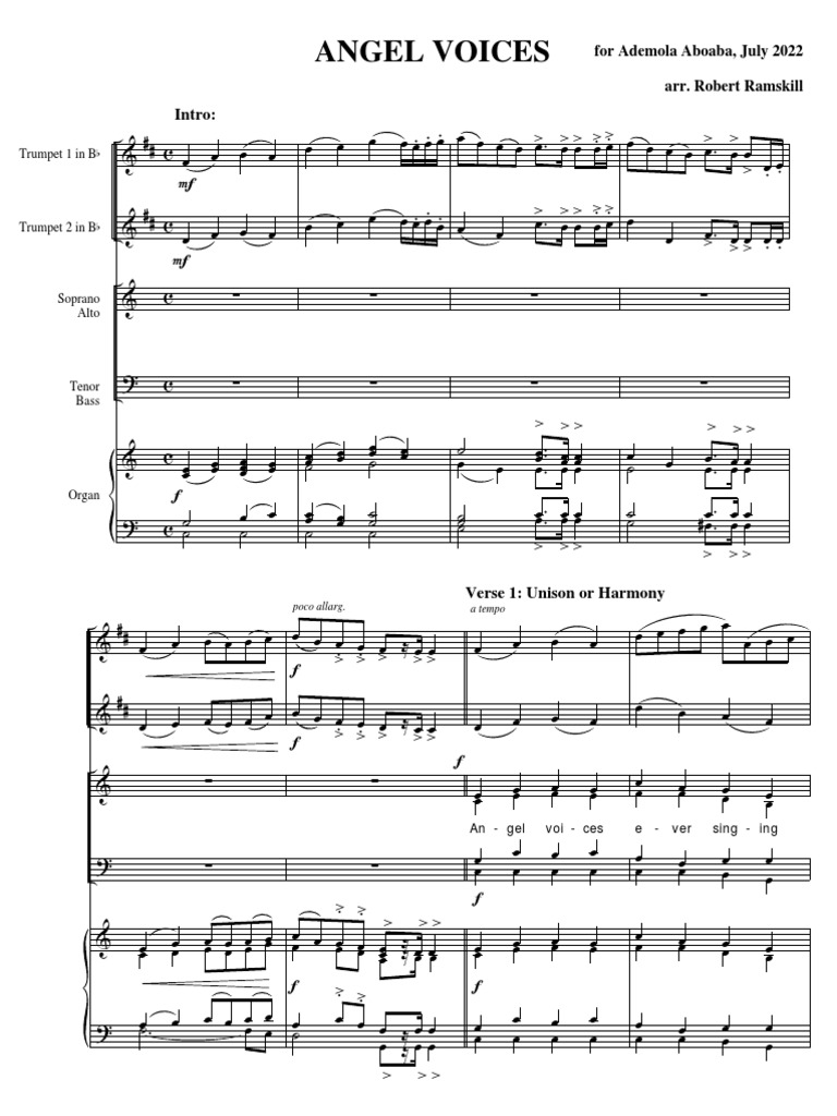 Angel Voices - Score | PDF | Alphabet latin