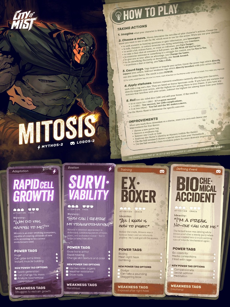 City of Mist RPG - Mitosis Playbook | PDF