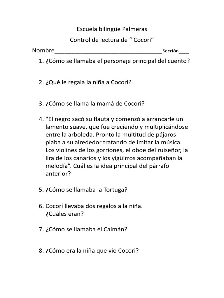 Control de Cocori | PDF