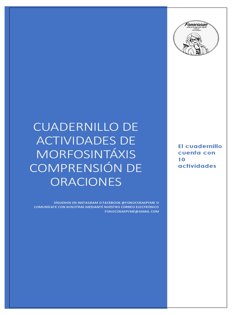 Cuadernillo de Actividades Morfosintáxis Comprensión de Oraciones | PDF