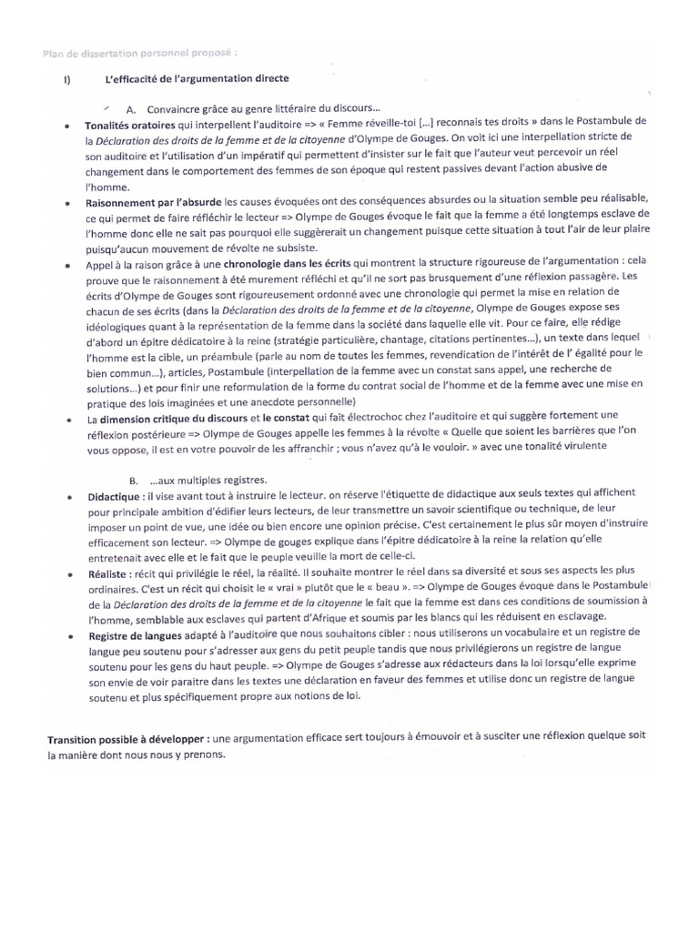 Dissertation exemples élèves | PDF