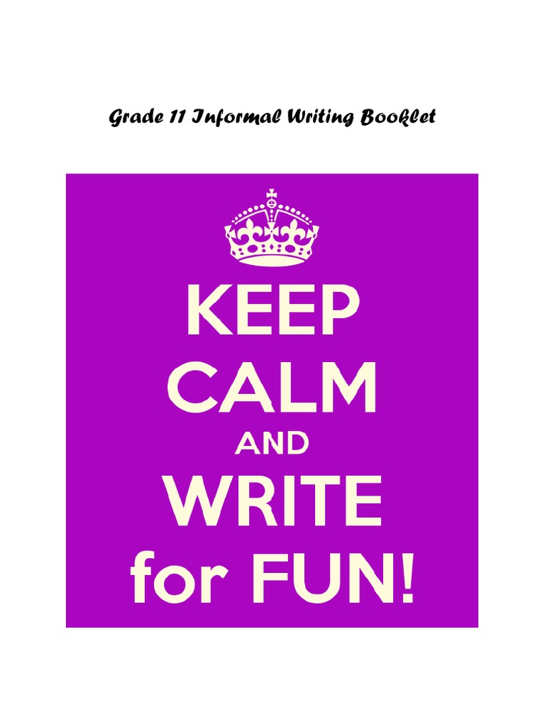 Grade 11 Informal Writing Booklet 2 NEW | PDF | Essays | Experience