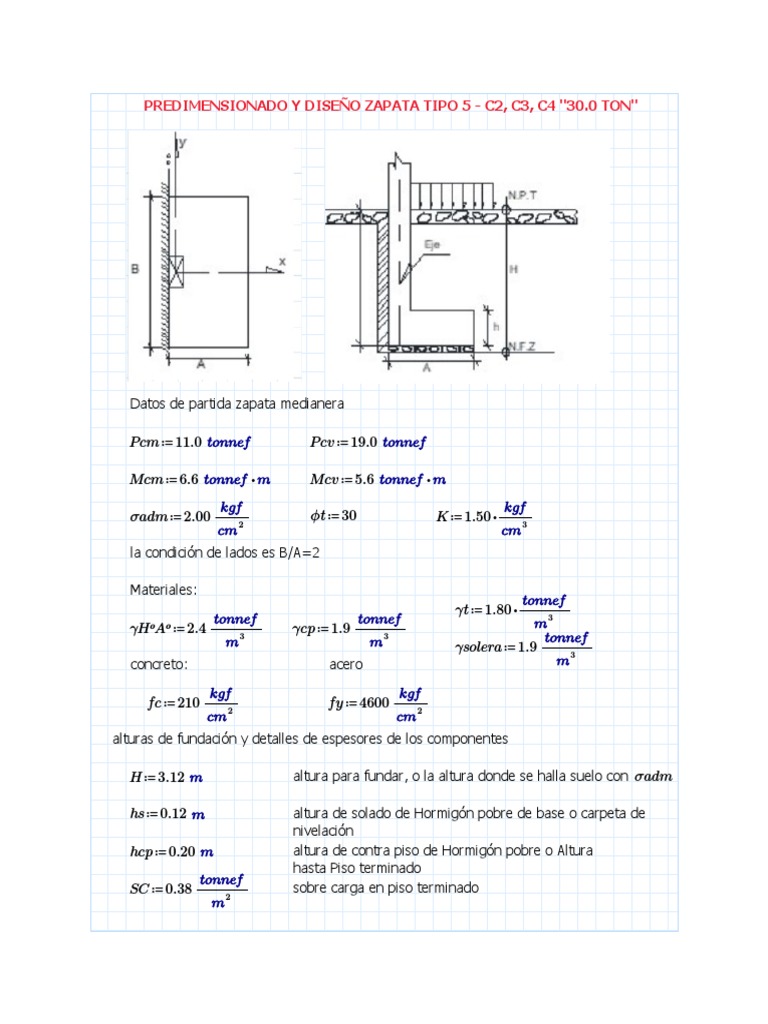 ZAPATA TIPO 5 - Medianera - C2 C3 C4 | PDF | Materiales | Ingeniería ...