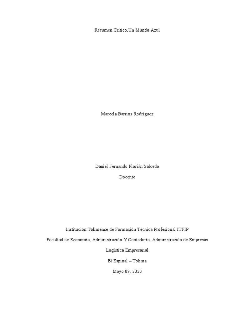 Un Mundo Azul | PDF | El plastico | Residuos