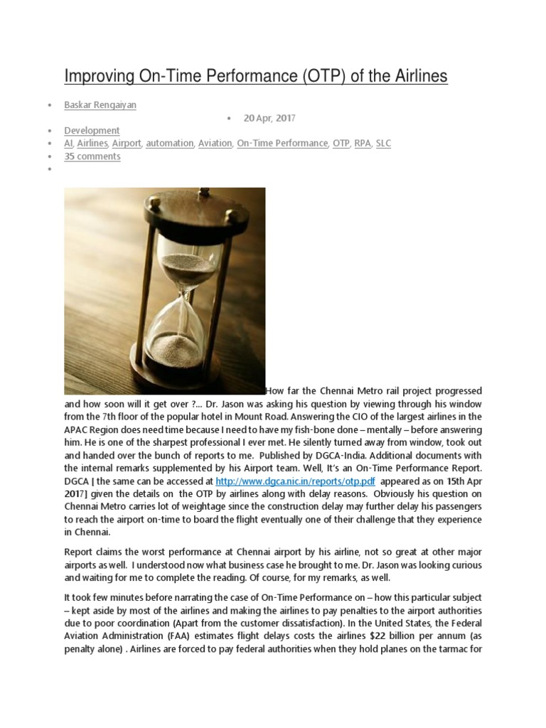 Improving On-Time Performance (OTP) of The Airlines | PDF | Airlines ...