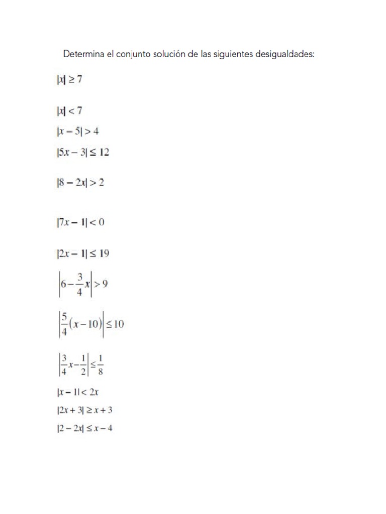 Inecuaciones Con Valor Absoluto. | PDF