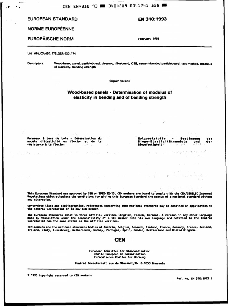 EN 310-1993 - en | PDF