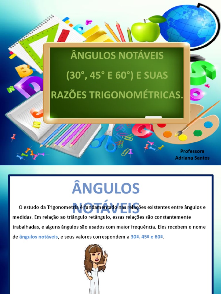 Ângulos Notáveis e Suas Razões Trigonométricas | PDF | Trigonometria ...