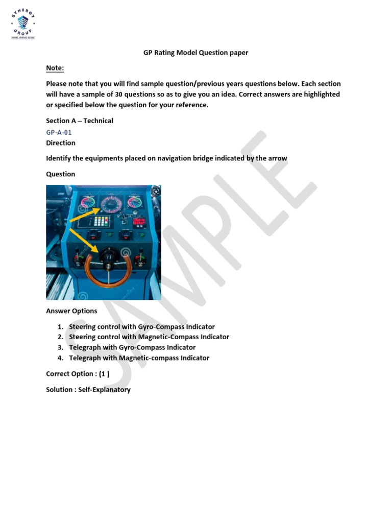 Gp Rating Model Question Paper 7c9f2646cd74869075664c3f76ede508 | PDF