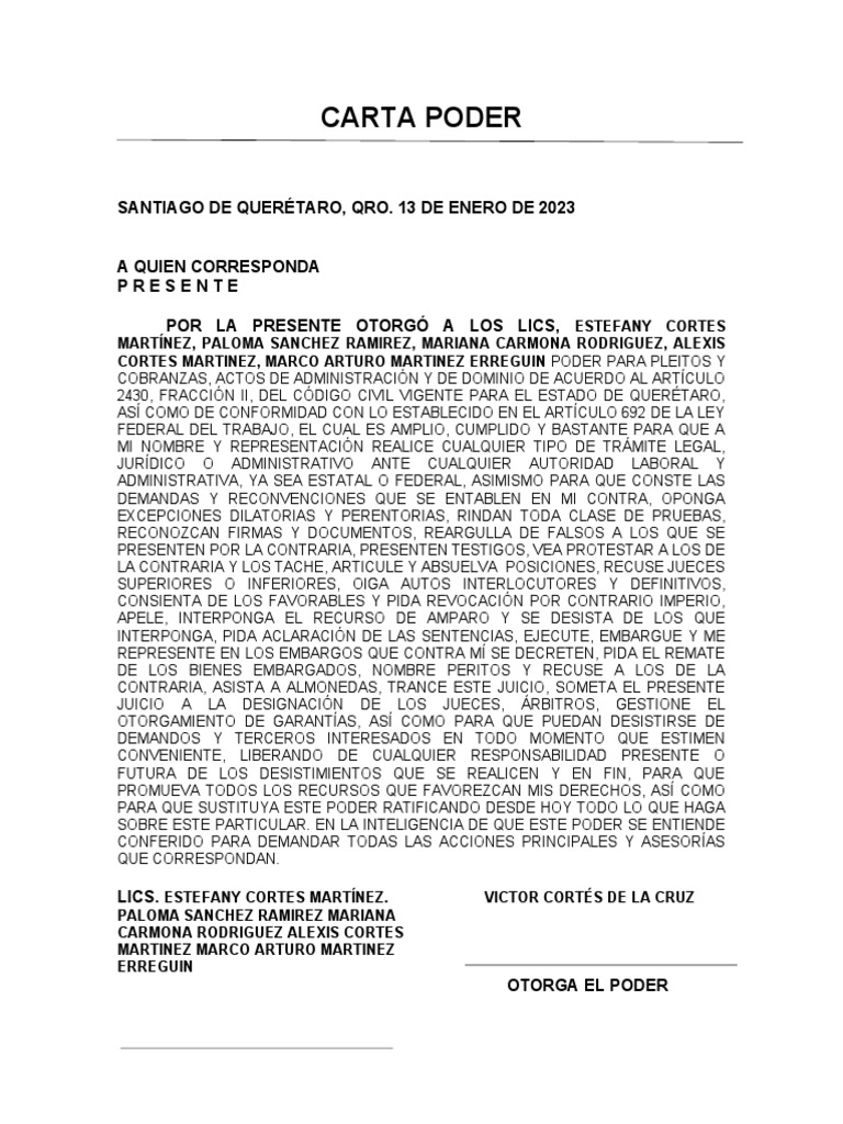 Carta Poder | PDF