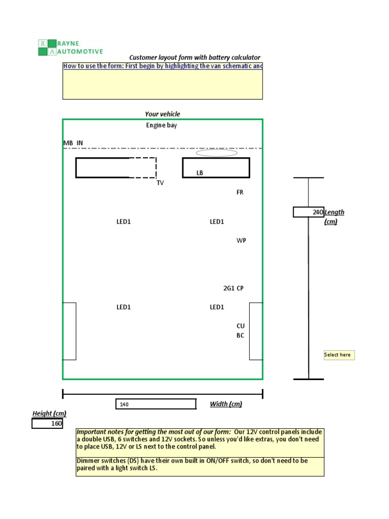 Customer Layout Form With Battery Calculator 2 | PDF | Battery Charger ...