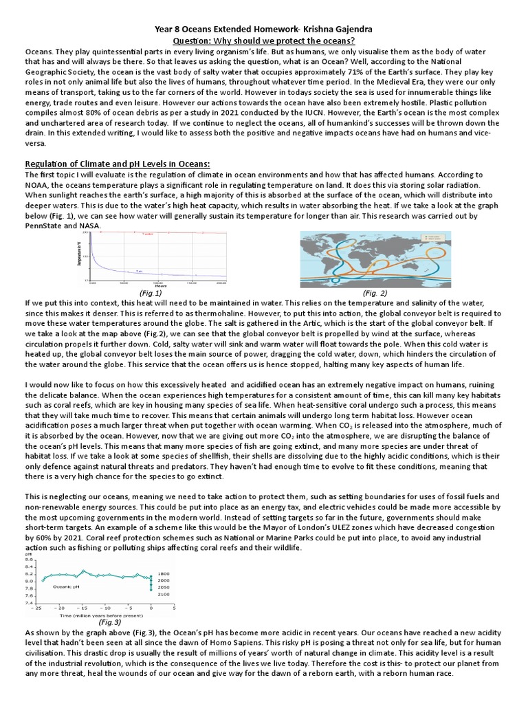 Year 8 Oceans Extended Homework-Krishna.G-8pGe3 | PDF | Oceans | Sea