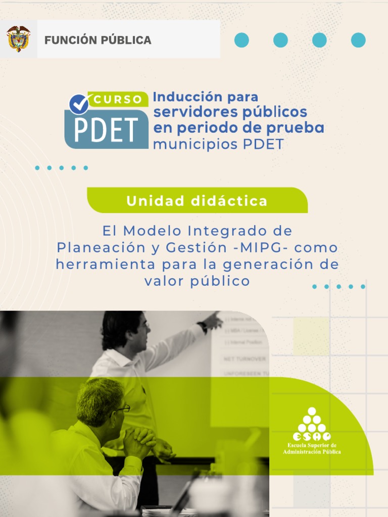 PDF Unidad 6 El Modelo Integrado de Planeación y Gestión - MIPG - Como ...