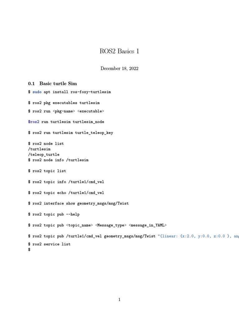 ROS2 Basics 1 | PDF