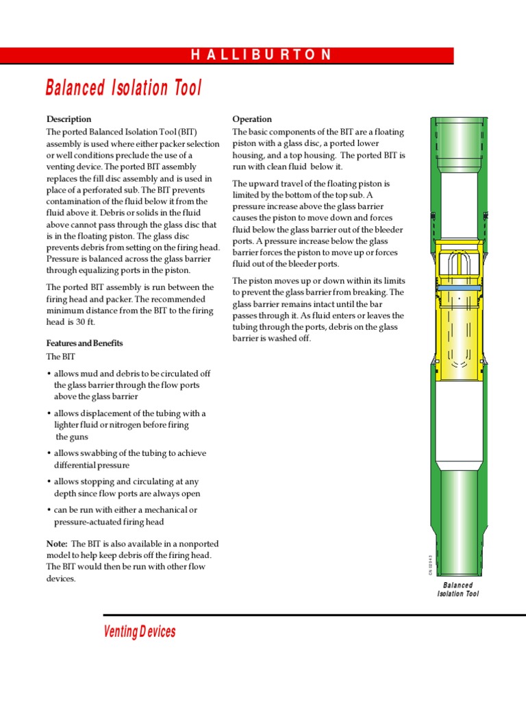 Balanced Isolation Tool: Halliburton | PDF