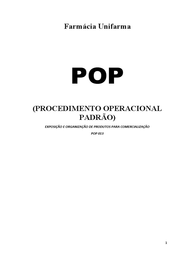 Pop 013 Exposicao e Organizacao de Produtos para Comercializacao | PDF ...
