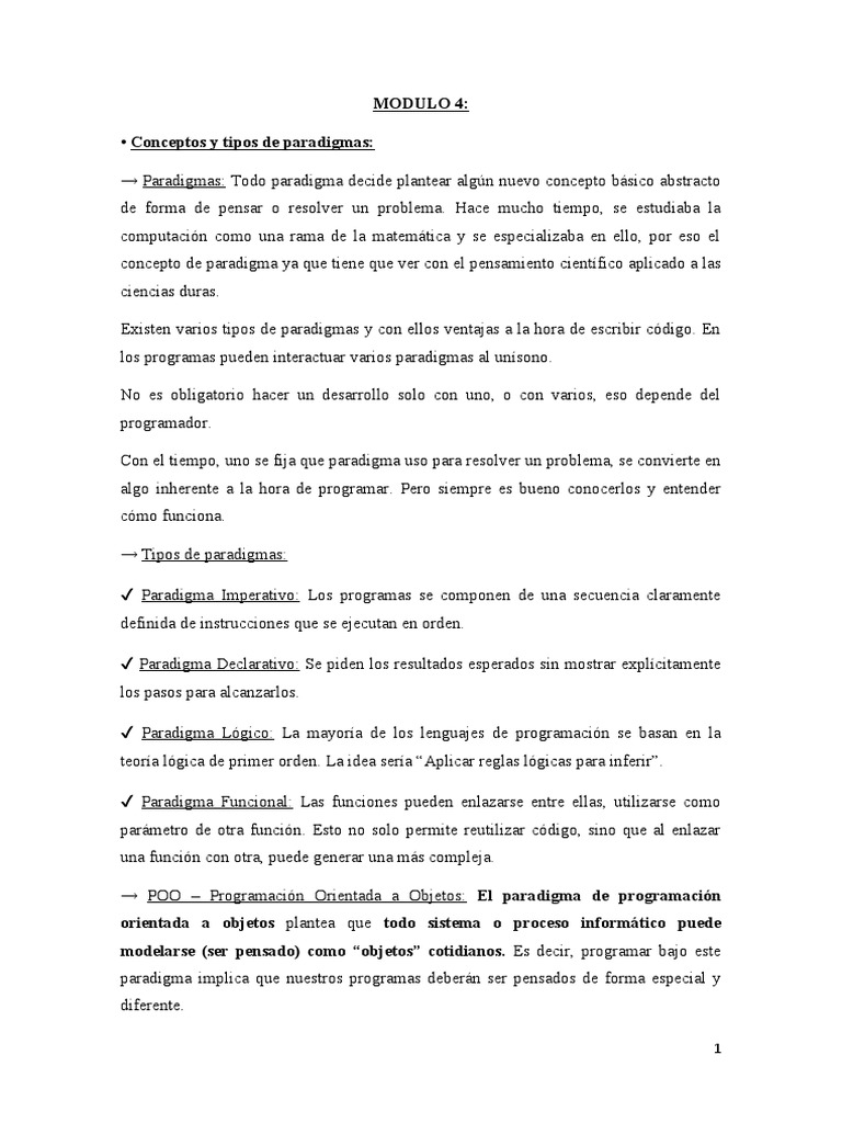 Modulo 4 | PDF | Lenguaje de programación | Programación