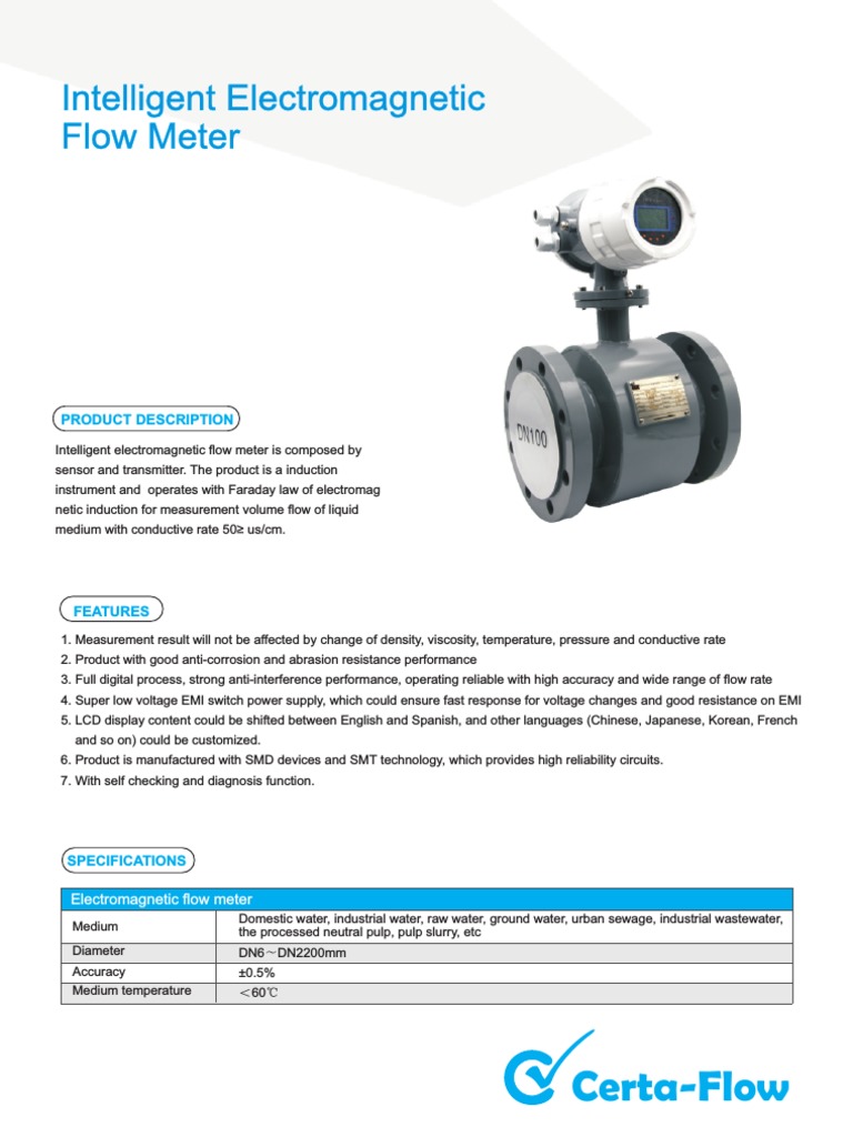 Certa-Flow DATA SHEET Ok | PDF | Flow Measurement | Water