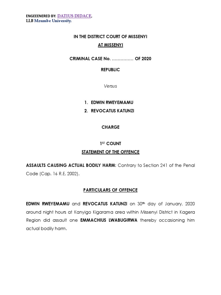 A Sample of Charge Sheet With More Than-62794432 | PDF