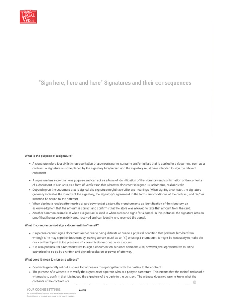Understanding Signatures in Contracts | PDF