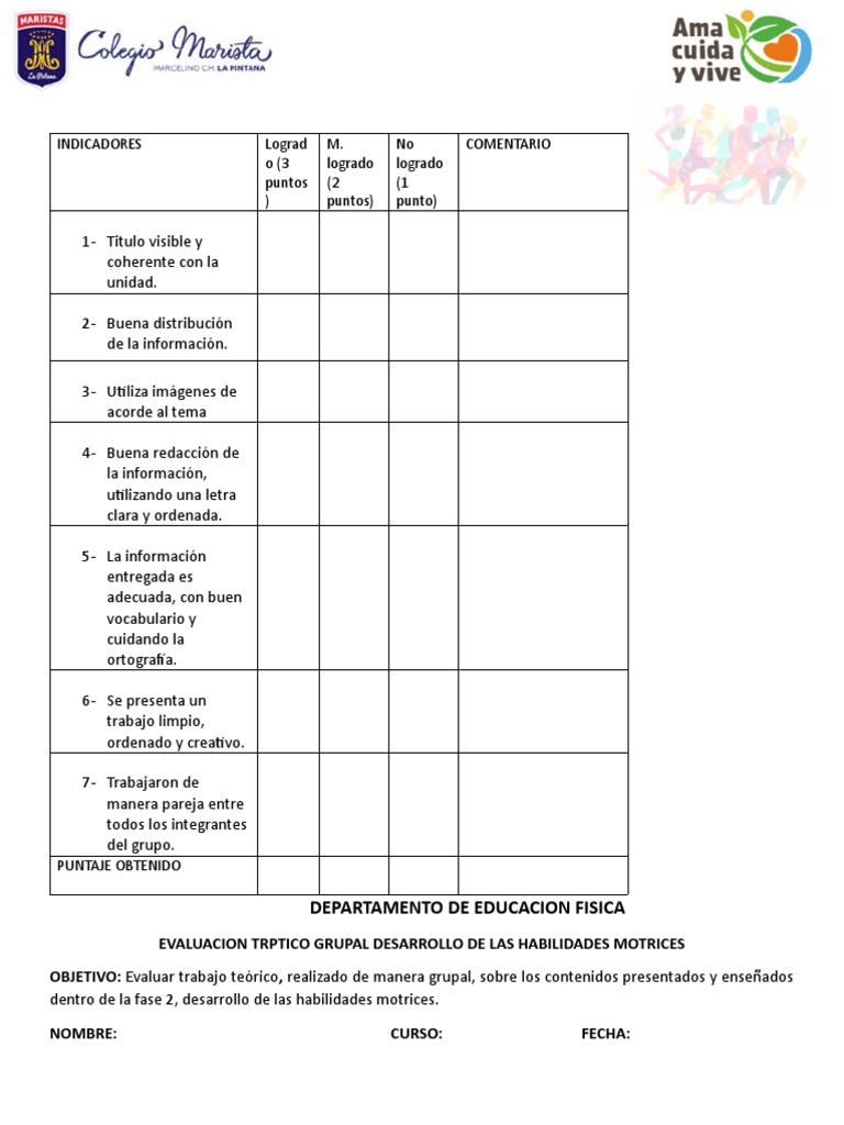 Evaluacion Triptico Lista de Cotejo | PDF