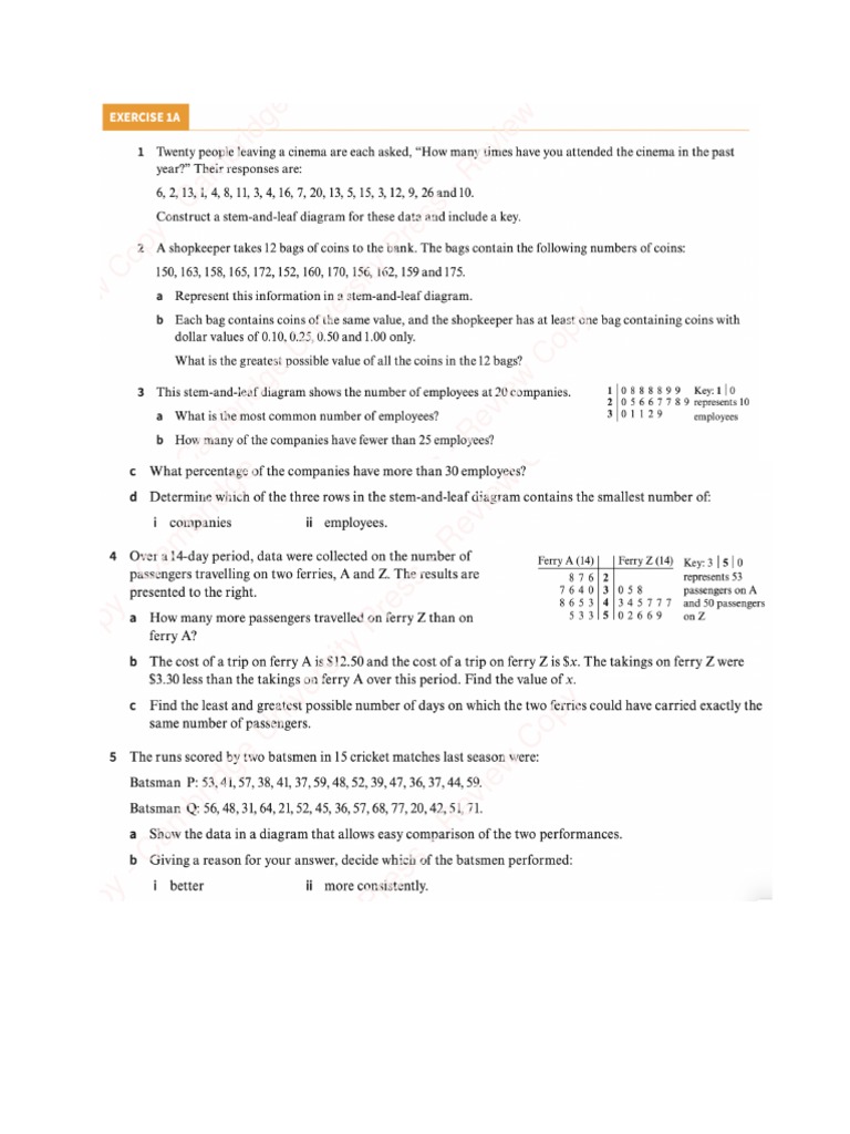 Statistics WorkSheet | PDF