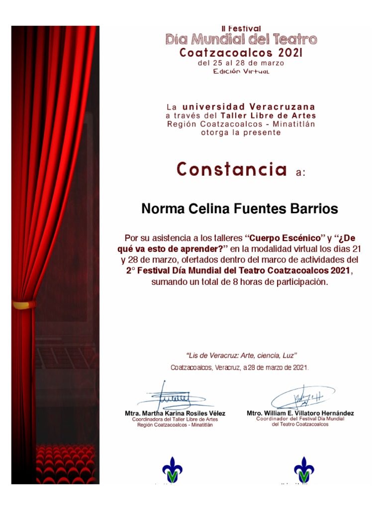 CONSTANCIA de Asistencia | PDF