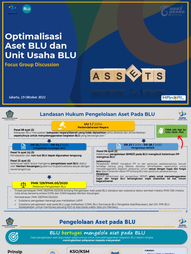Optimalisasi Aset BLU Dan Unit Usaha BLU - PPK BLU Kemenkeu | PDF